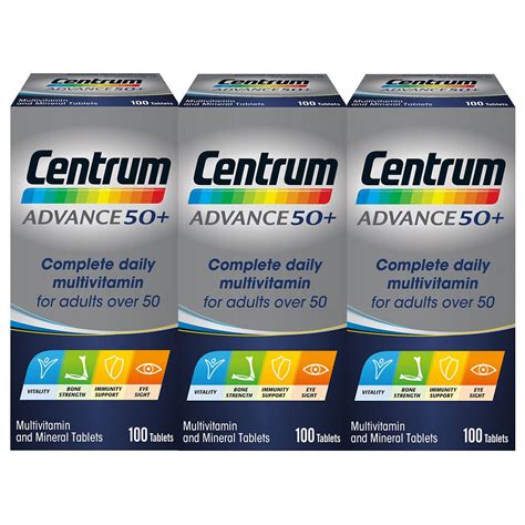 Centrum Advance 50 Vitamins 3 X 100 Count Costco Uk