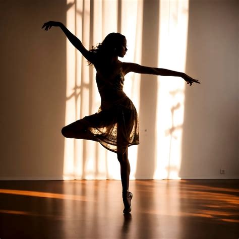 Premium Ai Image Shadow In A White Background Of A Woman Dancing P3