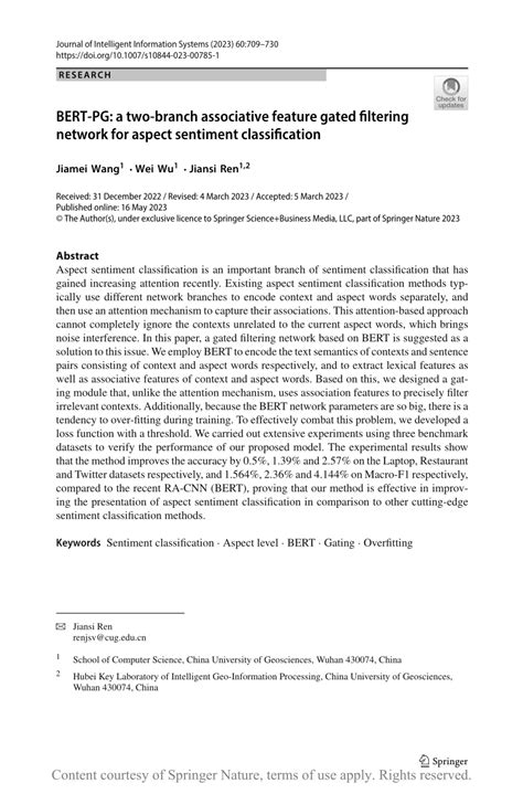 Bert Pg A Two Branch Associative Feature Gated Filtering Network For Aspect Sentiment