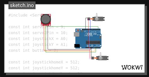 Joystick Controlled Servo Wokwi ESP32 STM32 Arduino Simulator