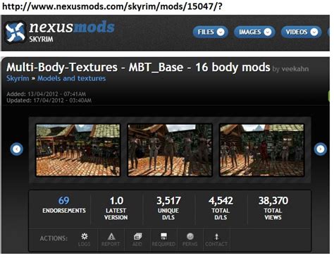 Multi Body Mod Using Various Armors Skyrim Technical Support