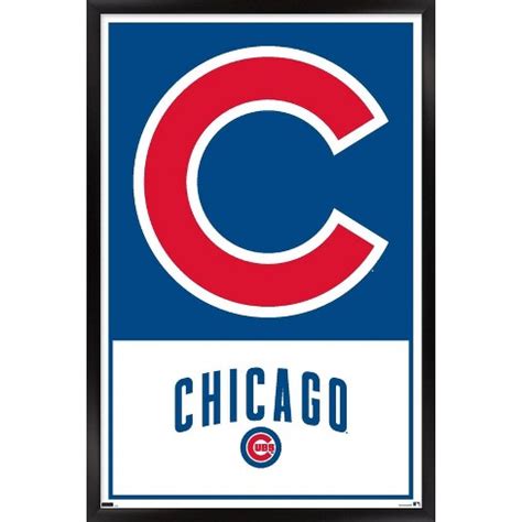Trends International Mlb Chicago Cubs Logo 22 Framed Wall Poster