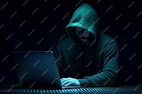 Premium Ai Image Anonymous Hacker Typing On Computer Generative Ai