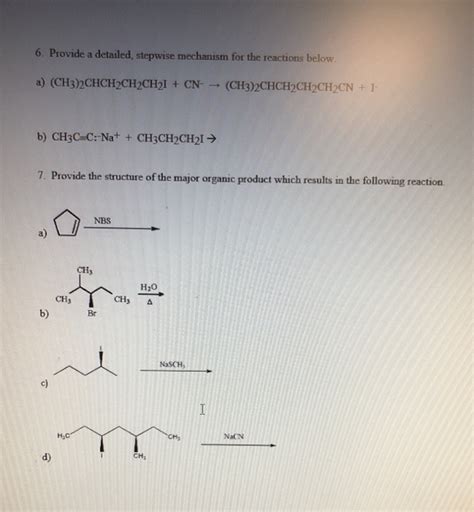 Solved 1 Provide The Name Of The Bromoalkane Shown Below