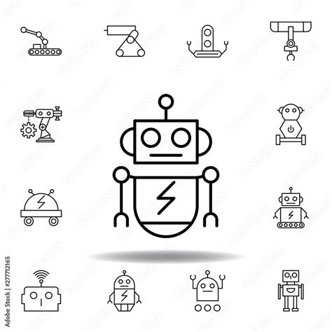 Robotics Robot Outline Icon Set Of Robotics Illustration Icons Signs