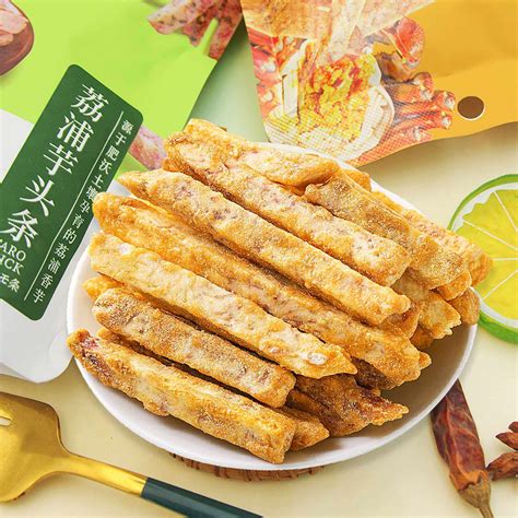 Cvt中越泰荔浦芋头条蟹黄咸蛋黄香葱味：广西非油炸膨化零食，你真的吃对了吗？ 芋头条 淘宝百科网