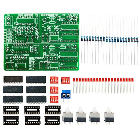 diy gate circuit and components análise lógica assembly testing