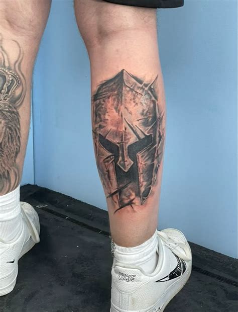 Gladiator Tattoo Gladiator Tattoo Leg Gladiator Calf Tattoo Spartan
