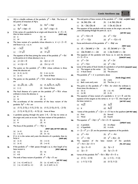 Conic Errorless Part 1 Pdf Geometry Elementary Geometry