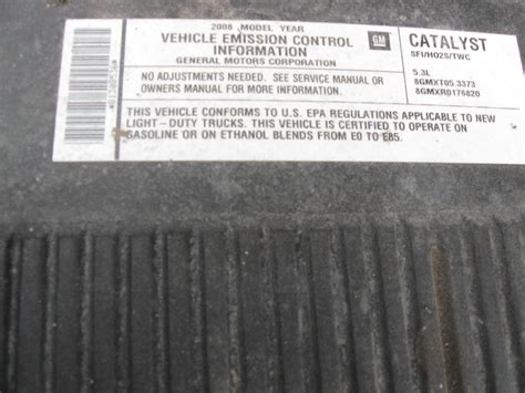Emissions Label Missing At Fernande Frank Blog
