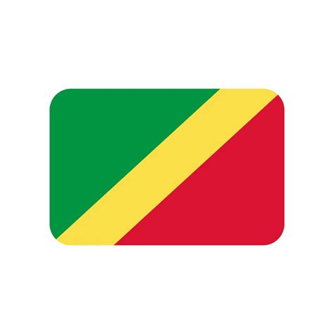 Congo Vector Flag With Rounded Corners Isolated On White Background