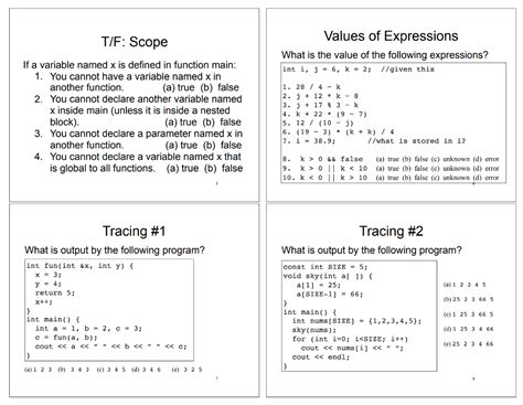 Solved Tf Scope Values Of Expressions If A Variable Named