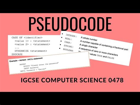 Mastering Pseudocode For Igcse Computer Science A Comprehensive Guide