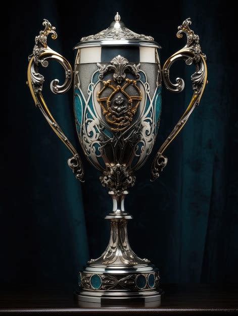Premium Ai Image A Silver And Gold Trophy