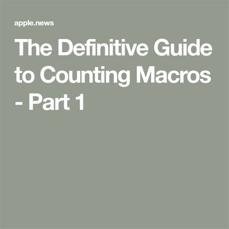 The Definitive Guide To Counting Macros Part 1 — Brobible Counting