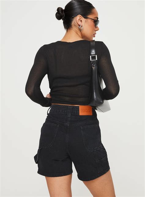 Lou Carpenter Denim Shorts Black Princess Polly Usa