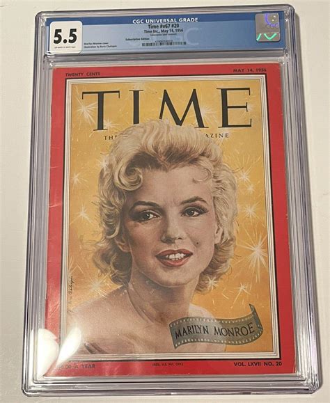 Marilyn Monroe Time Magazine 1956 Subscription Cgc 55 Pop 1 No Label