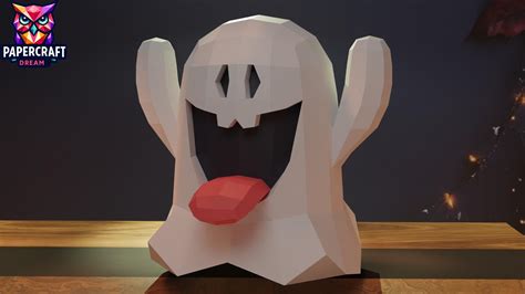 Diy Happy Ghost Papercraft Kit Cute 3d Halloween Model Home Decor