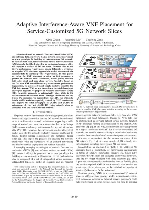 Pdf Adaptive Interference Aware Vnf Placement For Service Customized