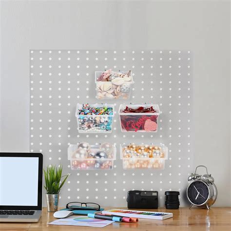 Buy 16 Pcs Pegboard Bins Kit Plastic Peg Board Storage Bins With Hooks