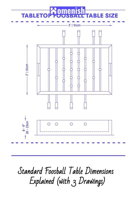 Standard Foosball Table Dimensions Explained With 3 Drawings