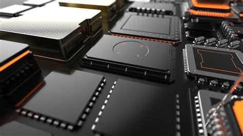 A Huge Number Of Microchips On The Surface The Concept Of The