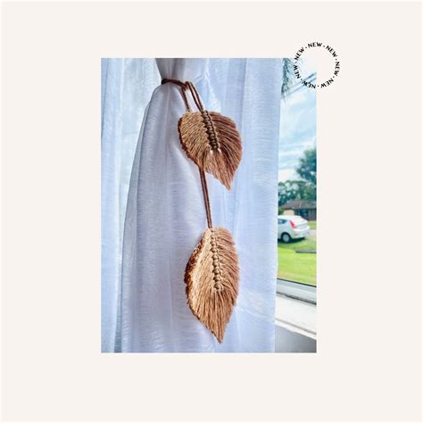 Macrame Curtain Tiebacks Boho Style Handmade Rope Decor Etsy