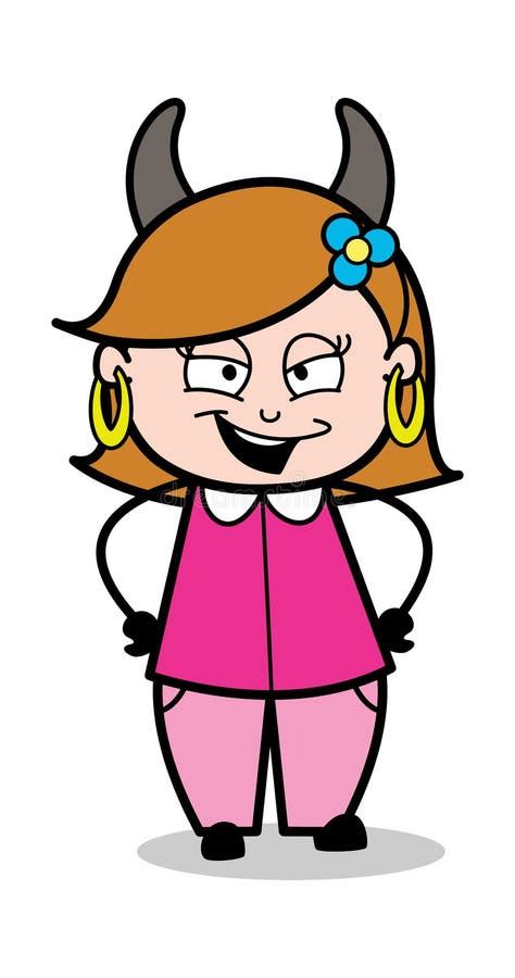 Evil Smile Girl Cartoon