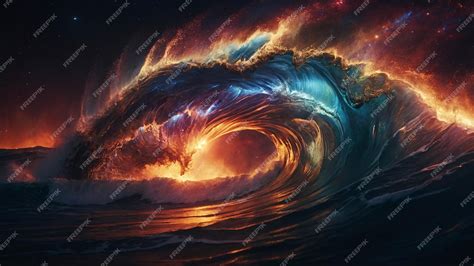Premium Photo Photo Of Wave In The Ocean Under Cosmic Sky And Starry