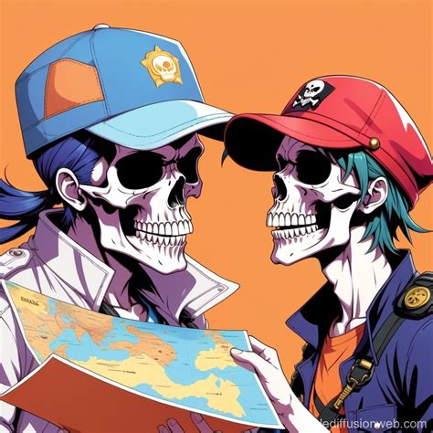 Skull Tour Guide Map Bite Stable Diffusion Online