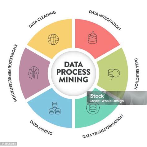Data Process Mining Infographics Presentation Vector Has Data Cleaning