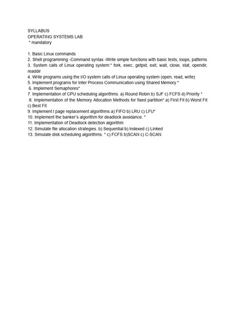 Os Lab Manual Pdf Process Computing Scheduling Computing