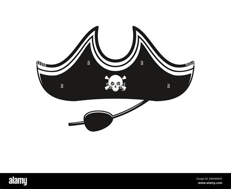 Pirate Sailor Photo Booth Mask Black Eye Patch Tricorn Hat Skull And