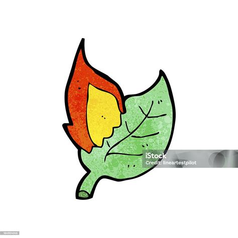 Buring Leaf Cartoon Stock Illustration Download Image Now Bizarre