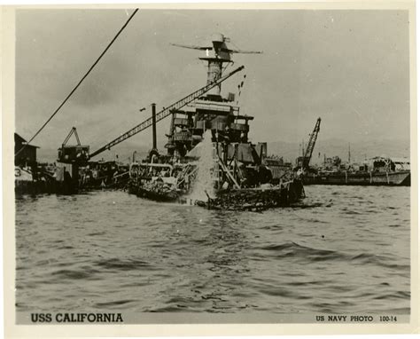 Damaged Uss California Bb 44 After Attack On Pearl Harbor On 7