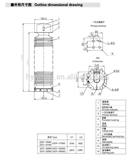 160kv Oil Filled Inductive Voltage Transformer High Quality 160kv Oil Filled Inductive Voltage