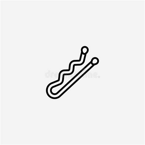 Bobby Pin Vector Icon Sign Symbol Stock Vector Illustration Of Components Customizable 263490392