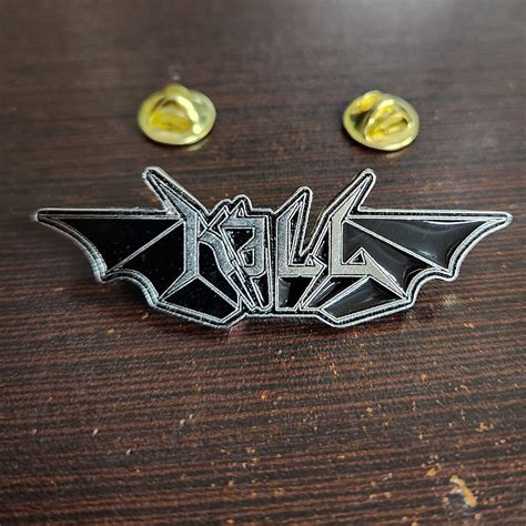Kill Logo Metal Pin Black Wings