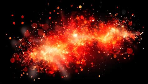 Chispas Rojas Aisladas Sobre Un Fondo Negro Foto Premium