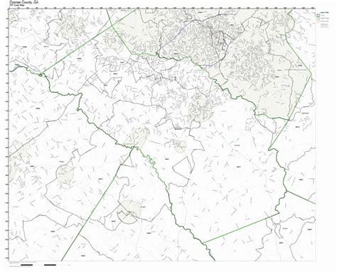 Oconee County Georgia Ga Zip Code Map Not Laminated