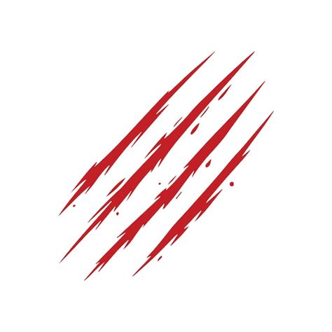 Bloody Claw Marks Vector Illustration Blood Hand Dripping Isolated