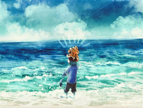 Safebooru 2girls Absurdres Alternate Form Beach Black Shorts Blue Shirt Day Eyewear On Head