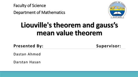 Liouvilles Theorem And Gausss Mean Value Theorempptx