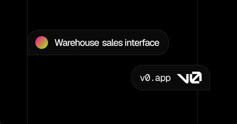 Warehouse Sales Interface V0 By Vercel