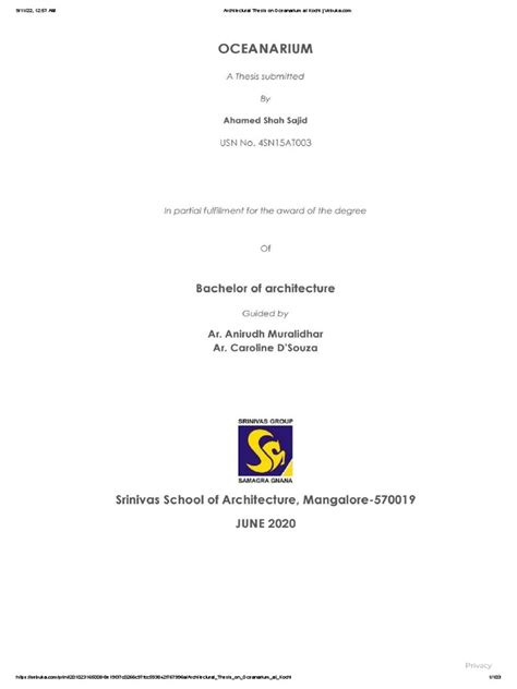 Architectural Thesis On Oceanarium At Kochi Pdf