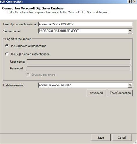 powerpivot model how to test or edit existing connections insight