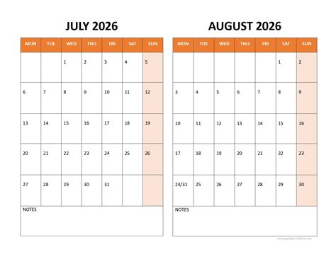 Printable Two Month Calendar 2026 Bi Month Calendars
