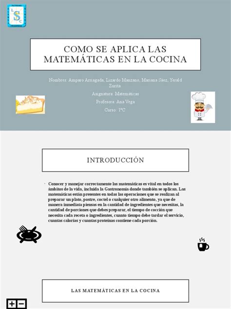 Receta De Cocina Y Las Matemáticas Pdf Alimentos Merengue