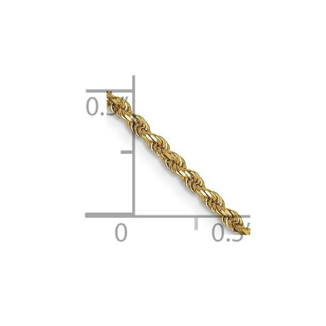 Curata 10k Yellow Gold Solid 175mm Diamond Cut Light Rope Chain