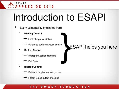 Ppt Owasp Esapi Swingset Powerpoint Presentation Free Download Id